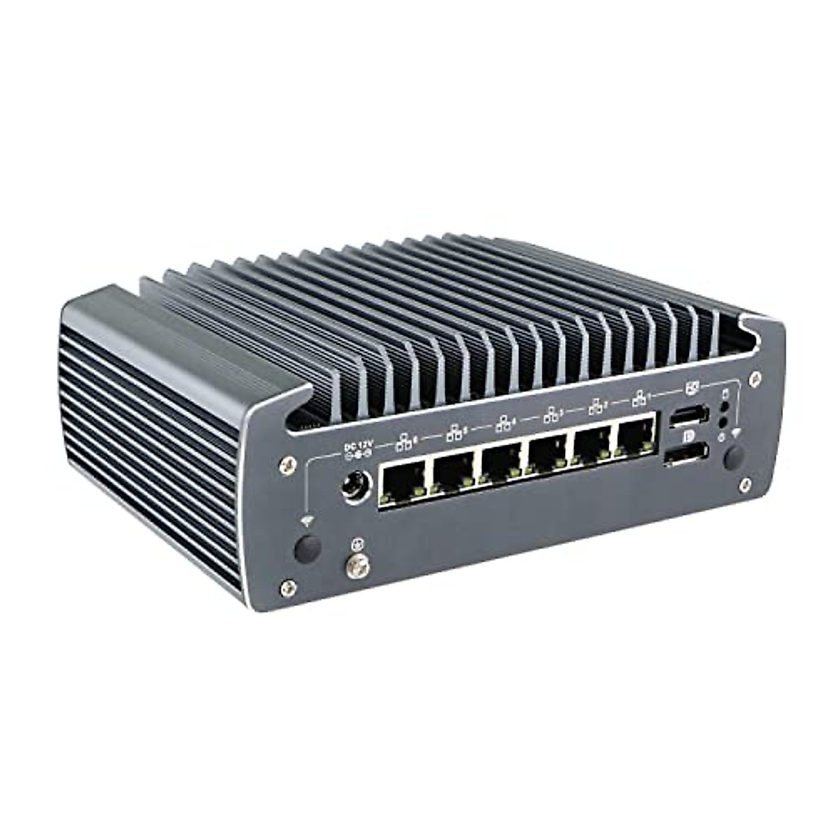 HUNSN Micro Firewall Appliance, Mini PC, OPNsense, VPN, Router PC, Intel Core I5 10210U, RX10, AES-NI, 6 x 2.5GbE I225-V B3, HDMI, DP, COM, SIM Slot, TPM2.0, 16G RAM, 128G SSD