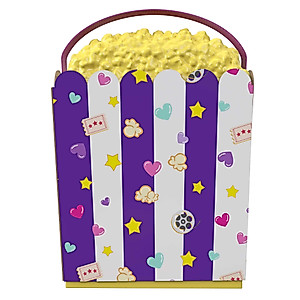 Polly Pocket Un-Box-It Playset, Popcorn Shaped Box Opens to a Movie Theater Adventure, 20 Accessories Including 2 Micro Dolls & 3 Tiny Takeaways