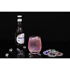 HANCIRCLE LED Coaster White,12 Pack Light Up Coasters,LED Sticker Lights,Wine Bottle Lights,for Drinks,Bar Accessories,Party,Wedding