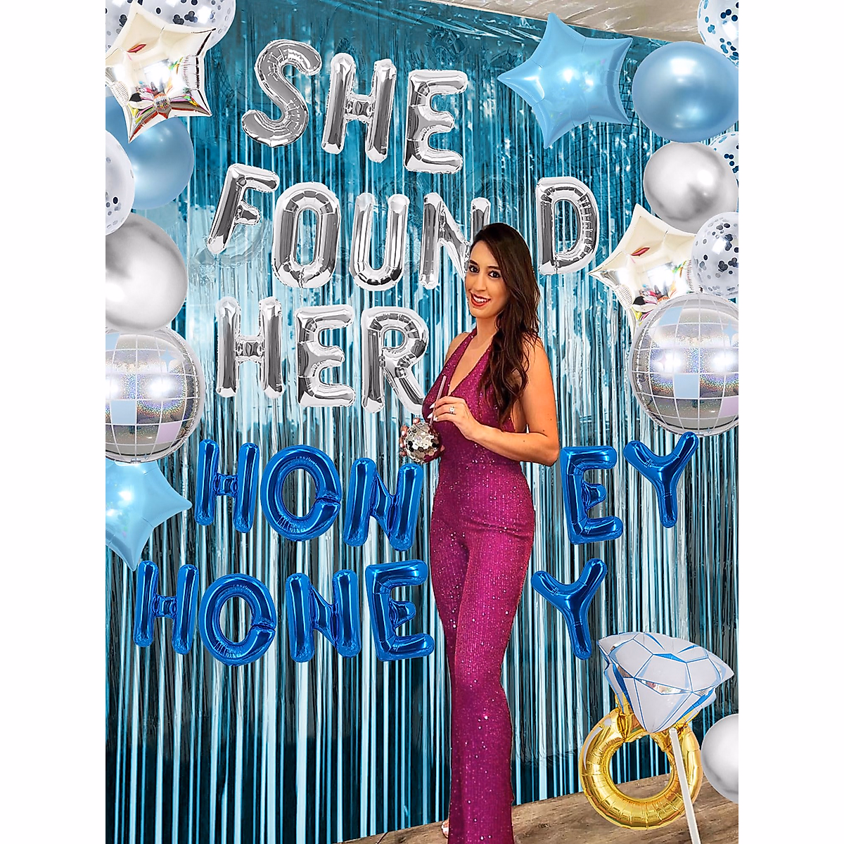 JeVenis She Found Her Honey Honey Sign Balloons Mamma Mia Bachelorette Party Decorations Last Disco Bachelorette Party Decorations Retro 70s Bridal Shower Decorations