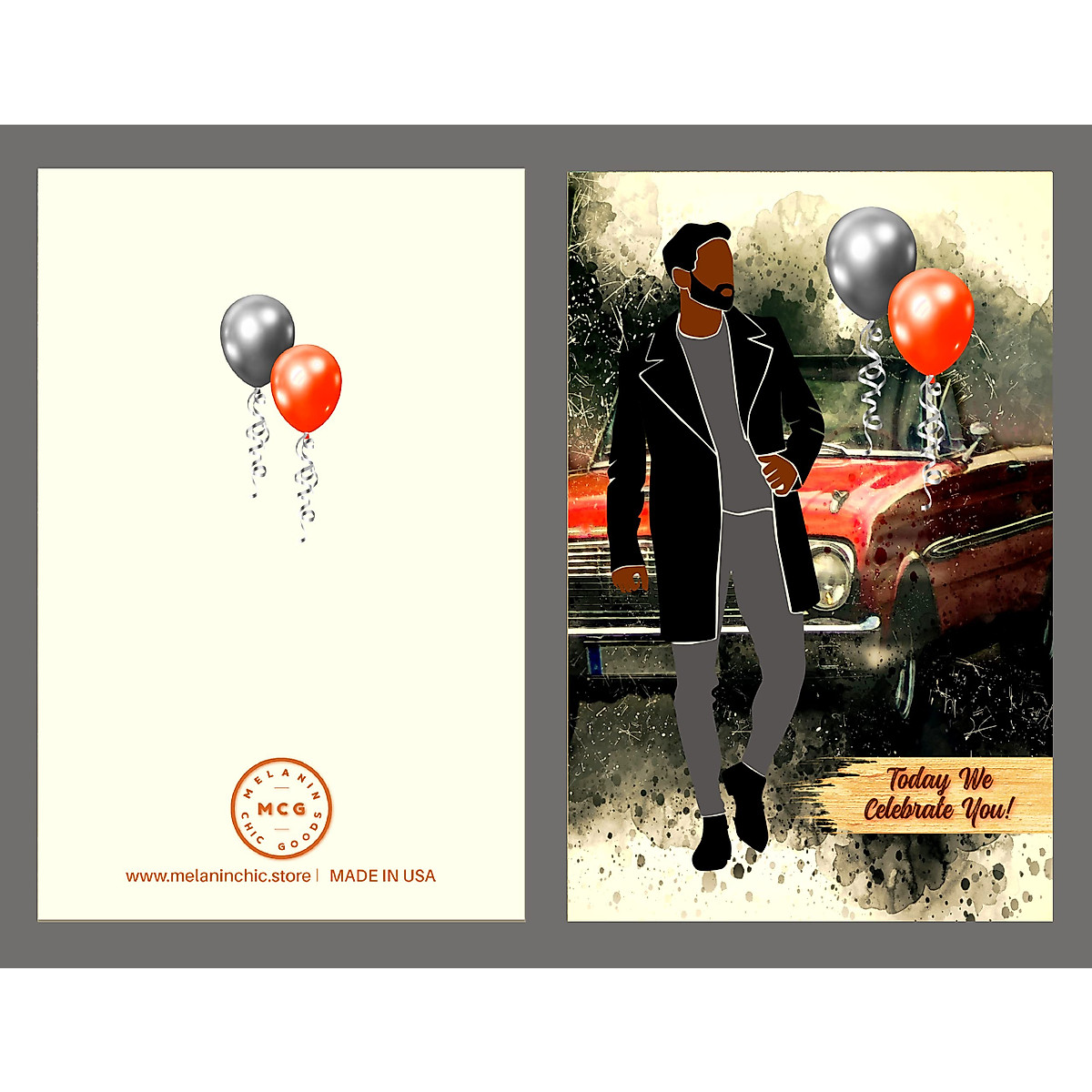 6 Pack African American Birthday Greeting Cards, Masculine Birthday Card, Black Men King Happy Birthday card for Husband