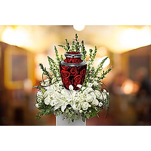 Crimson Rose Urns for Human Ashes Adult Female Large, XL or Small Urns for Human Ashes & Urns for Ashes Adult Female for Home or Burial - Rose Urn