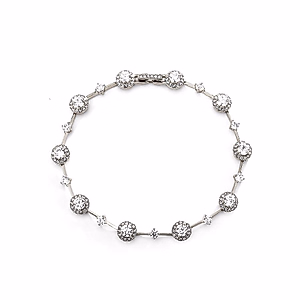 NADRI Cubic Zirconia Bezel Single Line Bracelet