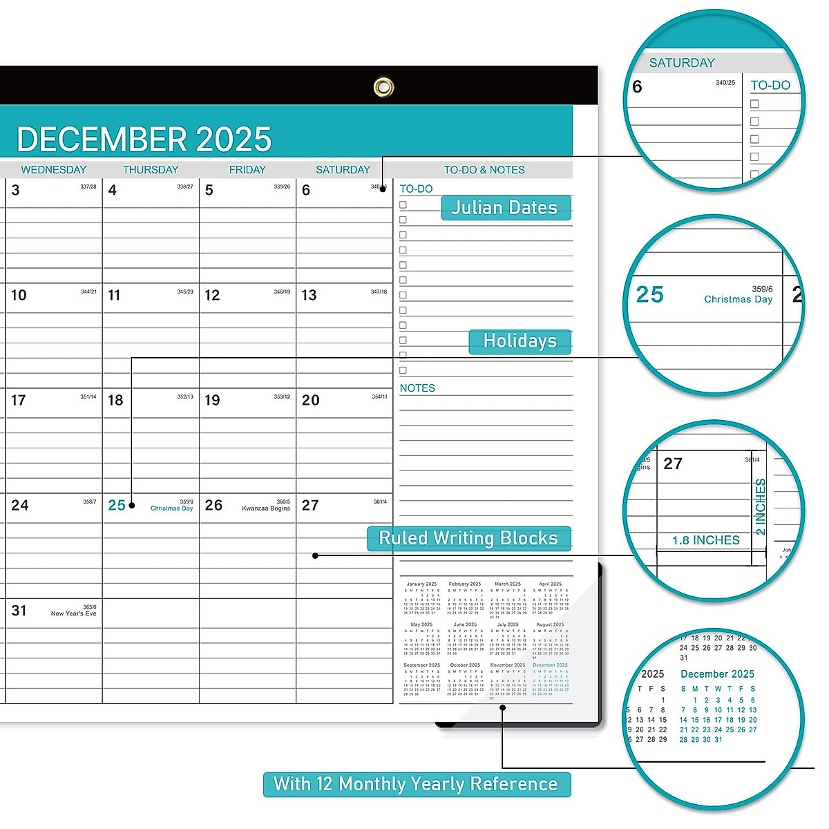 2023 Desk Calendar- 12 Monthly Desk/Wall Calendar, January 2023- December 2023, 12'' X 17'', Desk Calendar 2023 with Large Ruled Blocks for Planning and Organizing for Home or Office