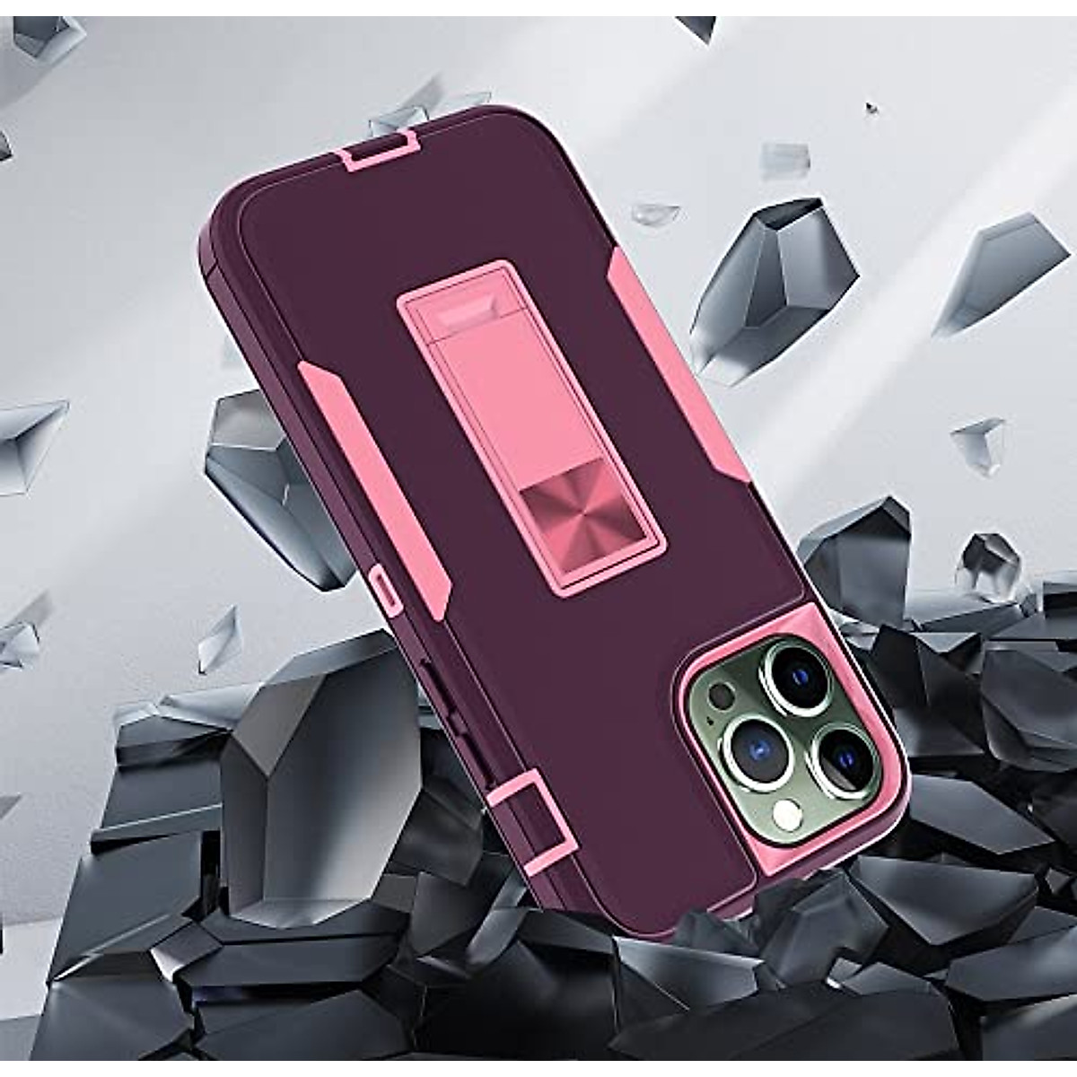 showdd Designed for iPhone 13 Pro Max Case, Military Grade Drop Protection iPhone Case Compatible with Magnetic Car Mount, Hybrid Hard PC Kickstand Case for iPhone 13 Pro Max 6.7", Purple