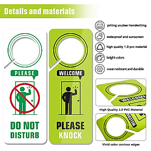 3 Pack Do Not Disturb Door Hanger Sign, Please Knock Sign for Bedroom Door Sukh Shh Baby Sleeping Door Sign for Hotel, Offices, Home Plastic PVC