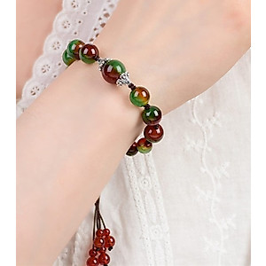 Beautiful Handmade Peacock Agate Beads Bracelet for Protection, Strength and Harmony