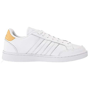adidas Women's Grand Court SE Tennis Shoe, White/White/Orange tint, 8.5