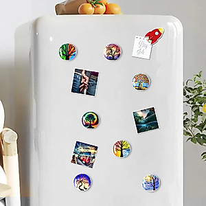 DARUITE 12Pcs Glass Fridge Magnet Refrigerator Magnets Fridge Small Magnets Fridge Magnets for Whiteboard Cute Magnets Decoration for Whiteboard Office Classroom Kitchen Cabinet Dishwasher (Life Tree)