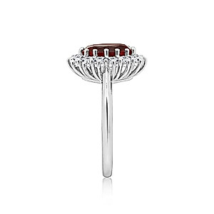 Amazon Essentials Platinum-Plated Sterling Silver Created Ruby with Infinite Elements Cubic Zirconia Accent Ring, Size 7, (previously Amazon Collection)