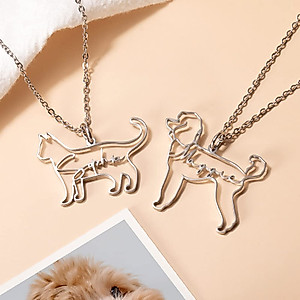 AILIN Custom Dog Cat Necklace With Name Stainless Steel Personalized Pet Necklace Pet Lovers Jewelry Birthday Christmas Gifts For Women Her