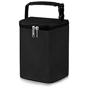 Accmor Baby Bottle Cooler Tote Bags, Insulated Breastmilk Cooler Bag, Baby Bottle Warmer Cooler Bag, Fits up to 4 Large 8Oz Bottles, Baby Bottle Cooler Bag for Nursing Mom Daycare Travel, Black