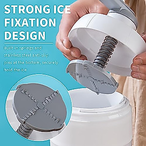 Yanpoake Manual Ice Shaver Snow Cone Machine Portable Shaved Crushed Ice Maker Crusher with 2 Free Ice Cube Tray & Ice Shovel for Home Outdoors Use
