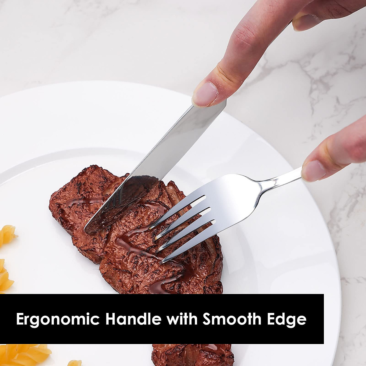 Moretoes Silverware Set for 8, 40Pcs Cutlery Set, Stainless Steel Set, Mirror Polished Flatware Sets, Include Knife Fork Spoon Set