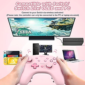 PXN Wireless Switch Controller - is compatible with Switch/Switch Lite/OLED - It is a Switch Controller with features including Turbo, Wake-up, NFC, Motion, and Vibration. (Note: iOS devices with