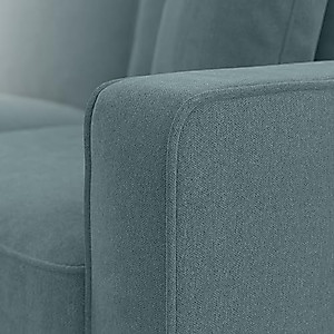 Bush Furniture Stockton U Shaped Sectional Couch, 113W, Turkish Blue Herringbone