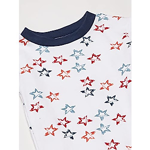 Burt's Bees Baby Baby Boys' Pajamas, Tee and Pant 2-Piece Pj Set, 100% Organic Cotton, Patriotic Tee & Shorts, 4X-Small