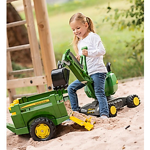 rolly toys John Deere Ride-On: 360-Degree Excavator Shovel/Digger, Youth Ages 3+