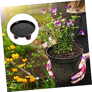 YARNOW 1pc Flower Pot Tray Planter Outdoor L Brackets Heavy Duty Outdoor Pots for Plants Plant Caster Wheels Plastic Plant Caddy Plant Container Tray Flower Pot Moving Tray Plant Pot Tray