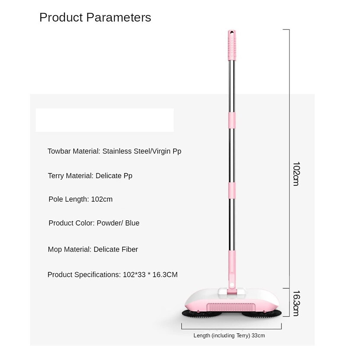 WAGNUS Hand Held Vacuum, Smart Broom Robot Vacuum Cleaner Floor Home Kitchen Sweeper Mop Sweeping Machine Handle Household Mop Robotic Cleaner (Color : Blue)