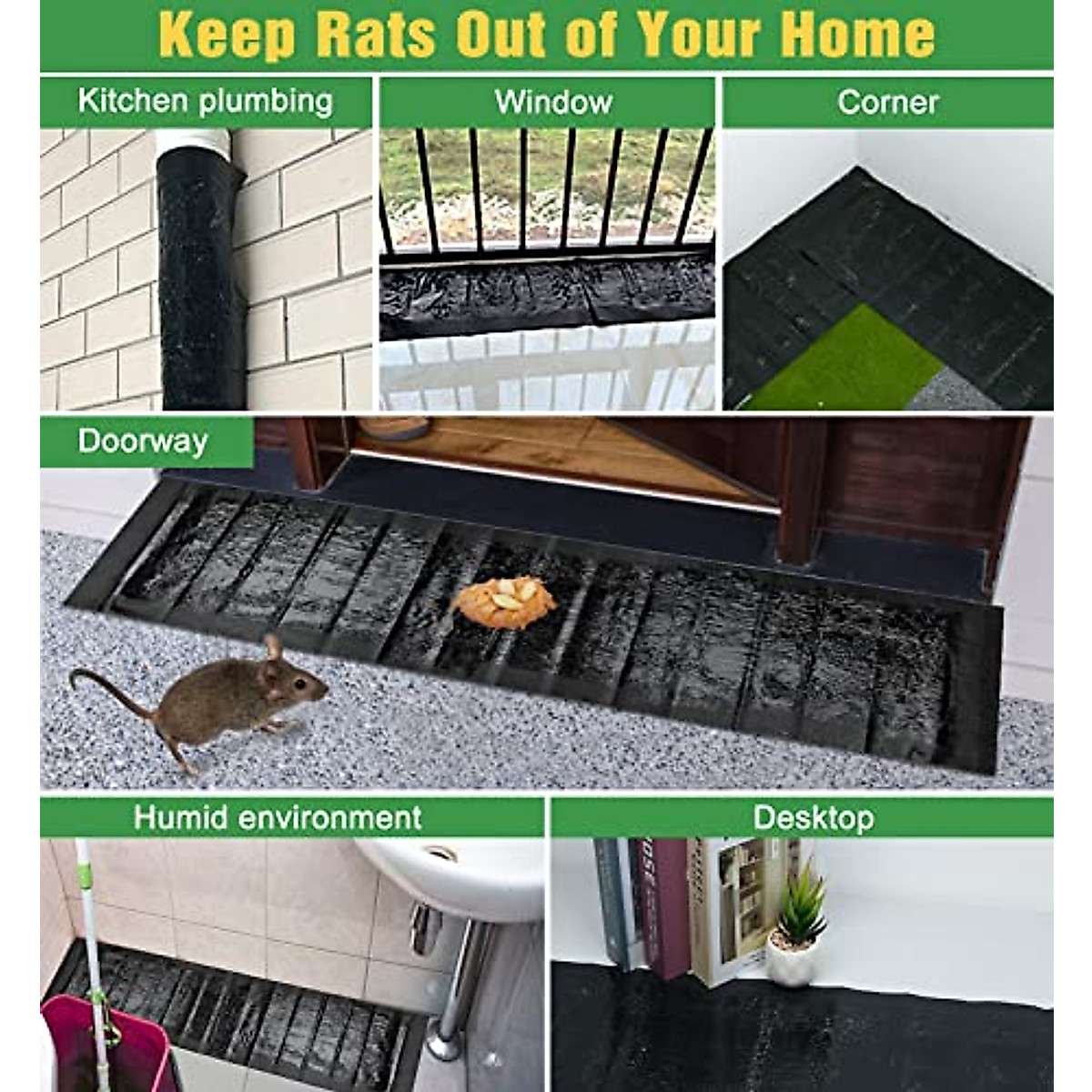 6 Pack Sticky Mouse Trap, X- Large 47.2 * 11'' Glue Traps for Mice and Rats Traps Indoor for Home, Rodent Snakes Spiders Roaches
