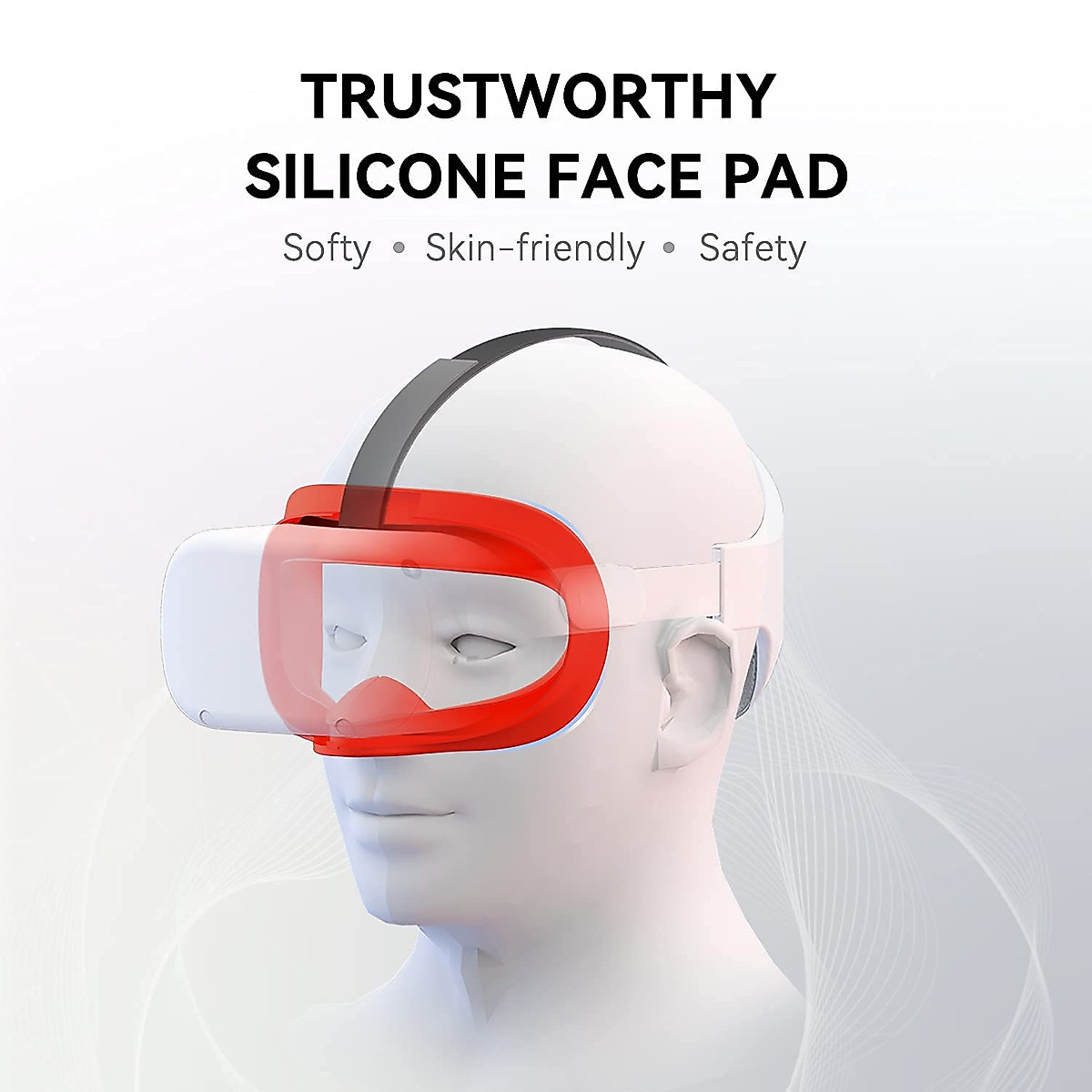 CNBEYOUNG VR Face Cover and Lens Cover Compatible with Quest 2, Sweatproof Silicone Face Pad Mask & Face Cushion for Quest 2 VR Headset, Washable Lightproof Anti-Leakage (Black)