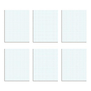 TOPS Quadrille Pad, 8.5 x 11 Inches, 15 Pound Stock, 50 Sheets per Pad, 6 Pads per Pack, White (99522)