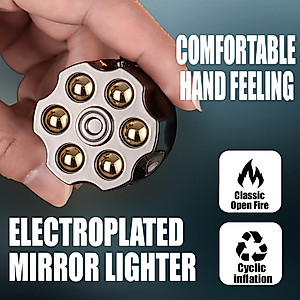 JEOKWMS Brightfire, Bright Fire Lighter Vintage Lighter, Butane Lighter Refillable Adjustable, Cool Lighters for Men Gift(No Gas)