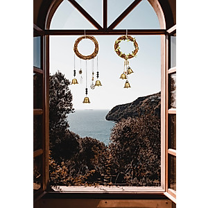 Witch Bells for Home Protection, Christmas Bells, Handmade Witchy Decor for Attracts Positive and Drive Out Negative, Boho Door Handle Garden Patio Magic Bell Beads Wicca Supplies