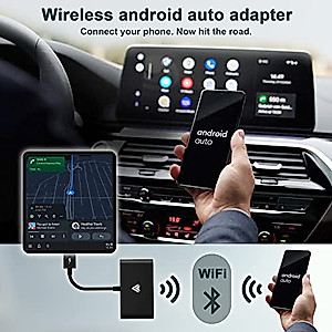 Android Auto Wireless Adapter Akcord A2A Dongle, fit for Cars and Stereo Systems That Support Wired Android Auto, Plug & Play Connect wirelessly Easy Setup, No Cord No Problem, for Android Phones