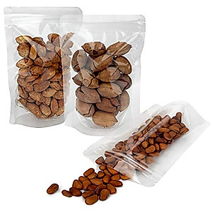 Blisstime 50 Pack Stand Up Pouch Bags, Resealable Clear Zip Lock Pouches With Tear Notch for Food Packing (3.9 X 5.9IN)