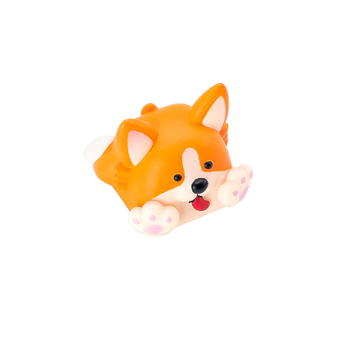 Oceankey Artisan Keycaps for DIY Replacement Handmade Sculpted Keycaps Cute Dog Handmade Resin Keycaps for Switch Gaming, Cherry MX Mechanical Keyboards (Orange)