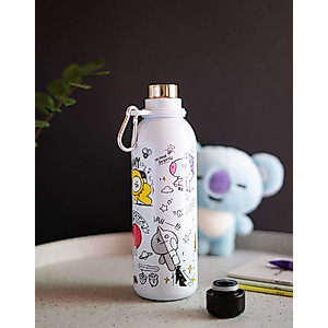 Official Kawaii Water Bottle 500ml Merchandise / 17OZ, Stainless Steel, Vacuum Insulated Water Bottle, Double Wall Reusable Water Bottle With Carabiner, BPA Free - Kawaii Stuff