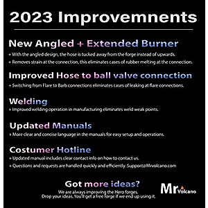 Mr Volcano Hero - Portable Propane Forge (Complete Kit - Now with Superwool XTRA) MADE IN USA (Stainless Steel) Single Burner Professional Artists Hobby Knife Making Tool Making Farrier Blacksmith