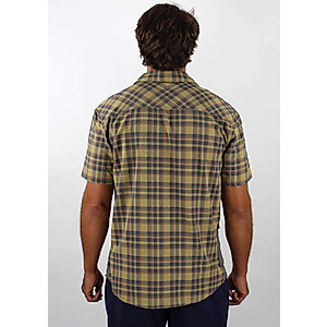 Club Ride Apparel Men's Detour Short Sleeve Cycling Jersey, Comfort Snap Down Top, Moisture Wicking Riding Shirt with Pocket, 50 UPF Breathable Bike Shirt, Khaki/Cayenne, Small