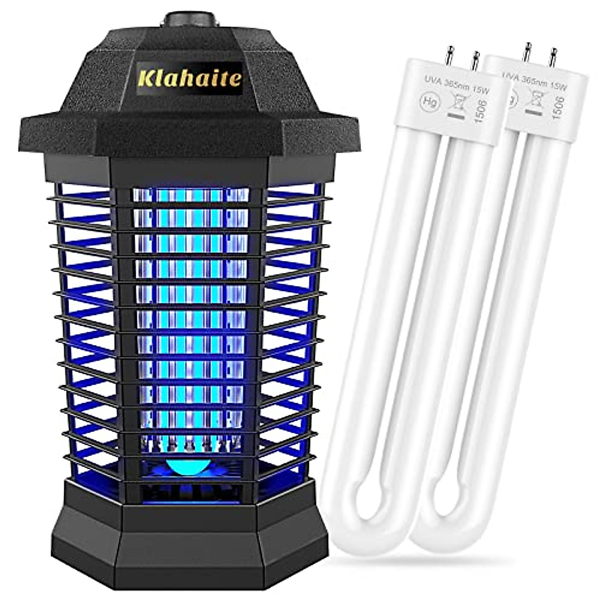 Klahaite Bug Zapper Outdoor, Mosquito Zapper Indoor, Electric Mosquito Zappers with 2 Replacement Bulb, Insect Fly Trap for Home Garden