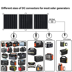 GOFORT 60W 18V Portable Solar Panel, Foldable Solar Charger with USB, 18V DC, QC 3.0 Output, Compatible with Solar Generator Power Station Phones Laptops Tablet for Outdoor RV Van Camping