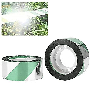 GLOGLOW Reflective Scare Birds Tape, Garden Orchard Accessories Bird Scare Ribbon Reflective Scare Tape Thick for Scare Birds Away(2 Pieces of Green Silver, 80m)