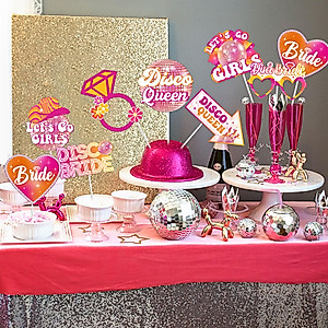 Last Disco Bachelorette Party Decorations Hot Pink Last Disco Bachelorette Photo Booth Props Lets Go Girls Western Cowgirl Last Disco Bachelorette Party Supplies for Bridal Shower Dancing Queen Party