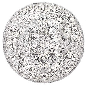nuLOOM Transitional Medallion Gena Area Rug, 6' Round, Light Grey