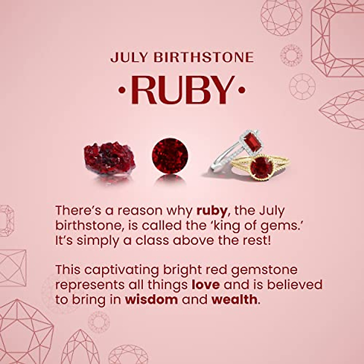 Angara Natural Ruby Heart Pendant Necklace with Diamond in 14K Yellow Gold for Women with 18" Chain (5mm Weight-0.55ct) | July Birthstone Jewelry Gift for Women | Wedding Anniversary