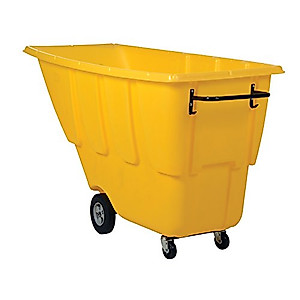 Vestil TDT-100-LD-YELLOW Plastic Light Duty Tilt Truck 1 Cubic Yard 850 Lb. Capacity Yellow
