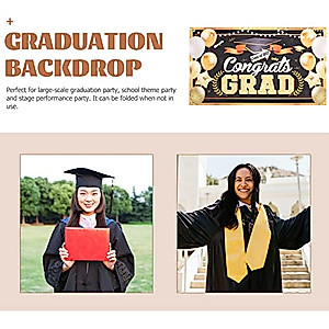Didiseaon Graduation Backdrops for Photography 2023 Graduation Porch Sign Graduation Party Banner 2023 Graduation Backdrop Party Backdrop Curtain Gold Decor Prom Graduation Season Polyester