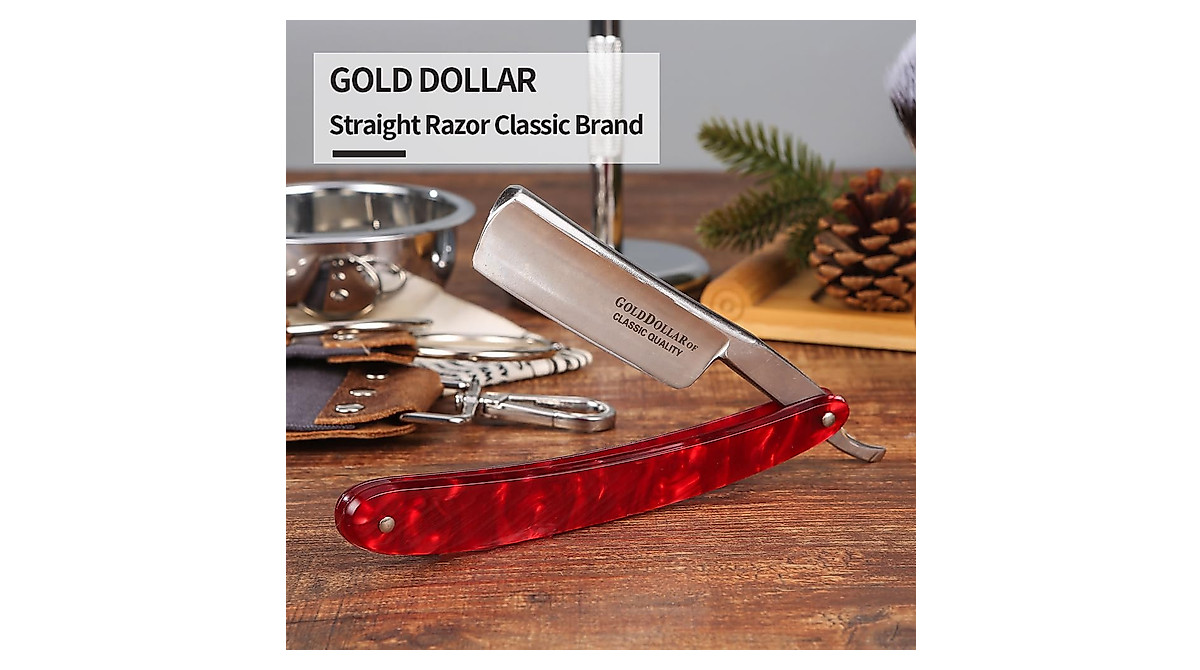 Men's Straight Edge Razor with Acrylic Handle | Safe & Sharp Shaving Tool