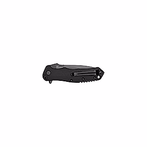 Kershaw RJ Tactical 3.0 Pocketknife, 3" 8Cr13MoV Stainless Steel Drop Point Plain Edge Blade, One-Handed Assisted Flipper Opening EDC,Black