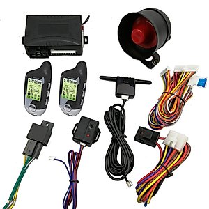 CarBest Vehicle Security Paging Car Alarm 2 Way LCD Sensor Remote Engine Start System Kit Automatic | Car Burglar Alarm System