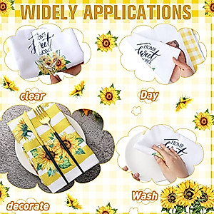 6 Pcs Kitchen Towels Sunflower Dish Towels Sunflower Absorbent Hand Towel Decorative Tea Towels Reusable Fast Drying Cleaning Dishcloths for Kitchen Summer Truck Housewarming Gifts 15.75 x 23.62''