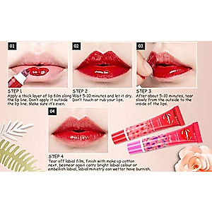 Aooba 6 Colors Sexy Colors Lip Gloss Sets Tattoo Magic Color Lip Stain Tint Long Lasting Peel Off Colored Matte