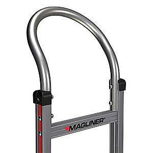 Magliner HMK211UA1 Aluminum Hand Truck, Horizontal Loop Handle, 18" x 7-1/2" Aluminum Diecast Nose Plate, 500 lb Capacity