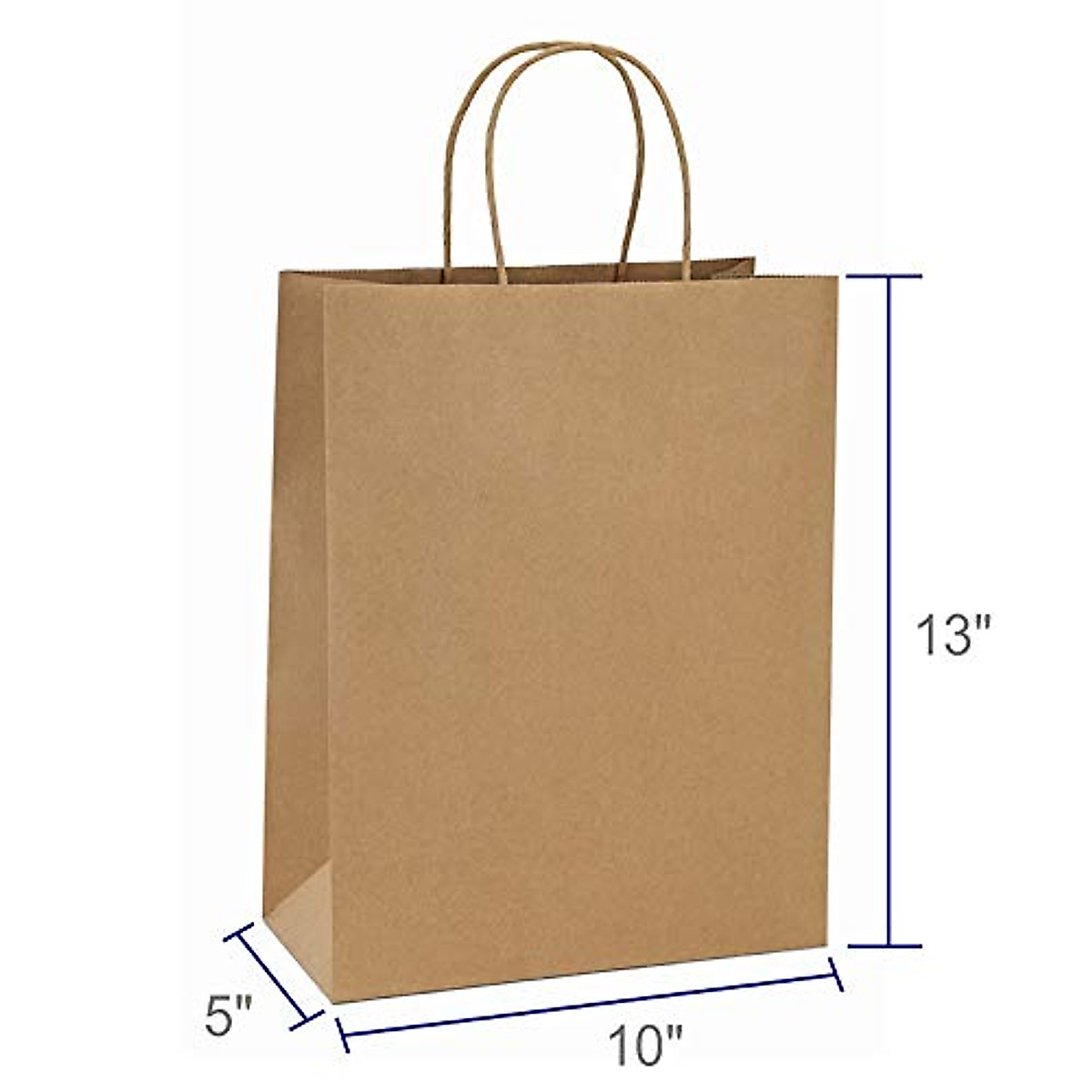 BagDream 10x5x13 Kraft Shopping Bags 100Pcs Brown Paper Bags Paper Gift Bags, Merchandise Bags, Retail Bags, Party Bags, 100% Recycled Paper Bags with Handles Bulk